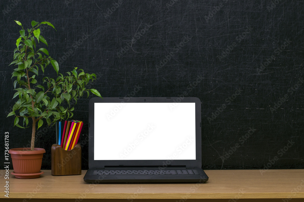 Teacher or student desk table. Education background. Education mockup ...