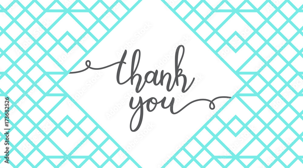 thank you lettering, vector handwritten text, card template Stock ...