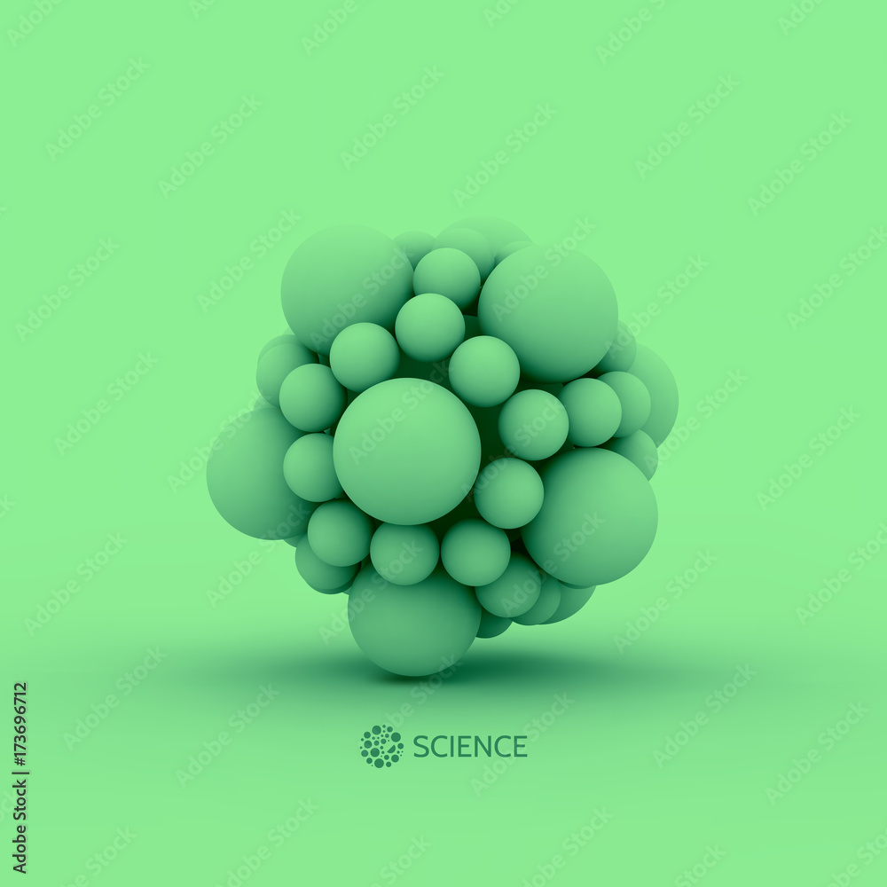 3d Molecule Molecular Structure Vector Illustration For Science