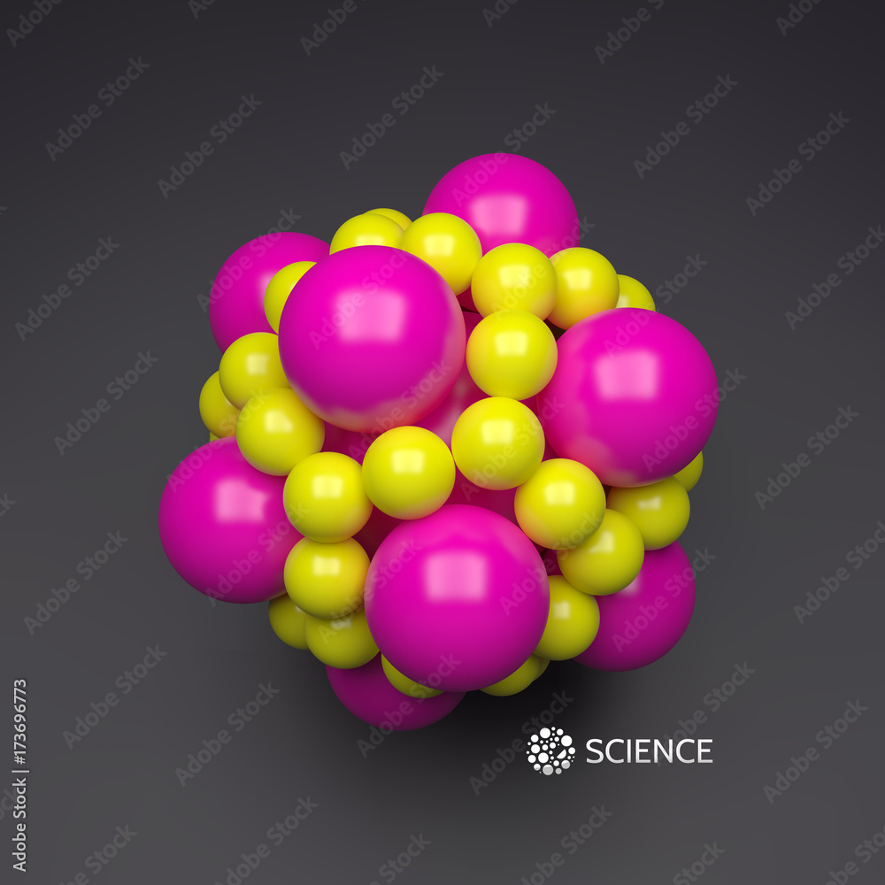 3D molecule. Molecular structure. Vector illustration for science ...