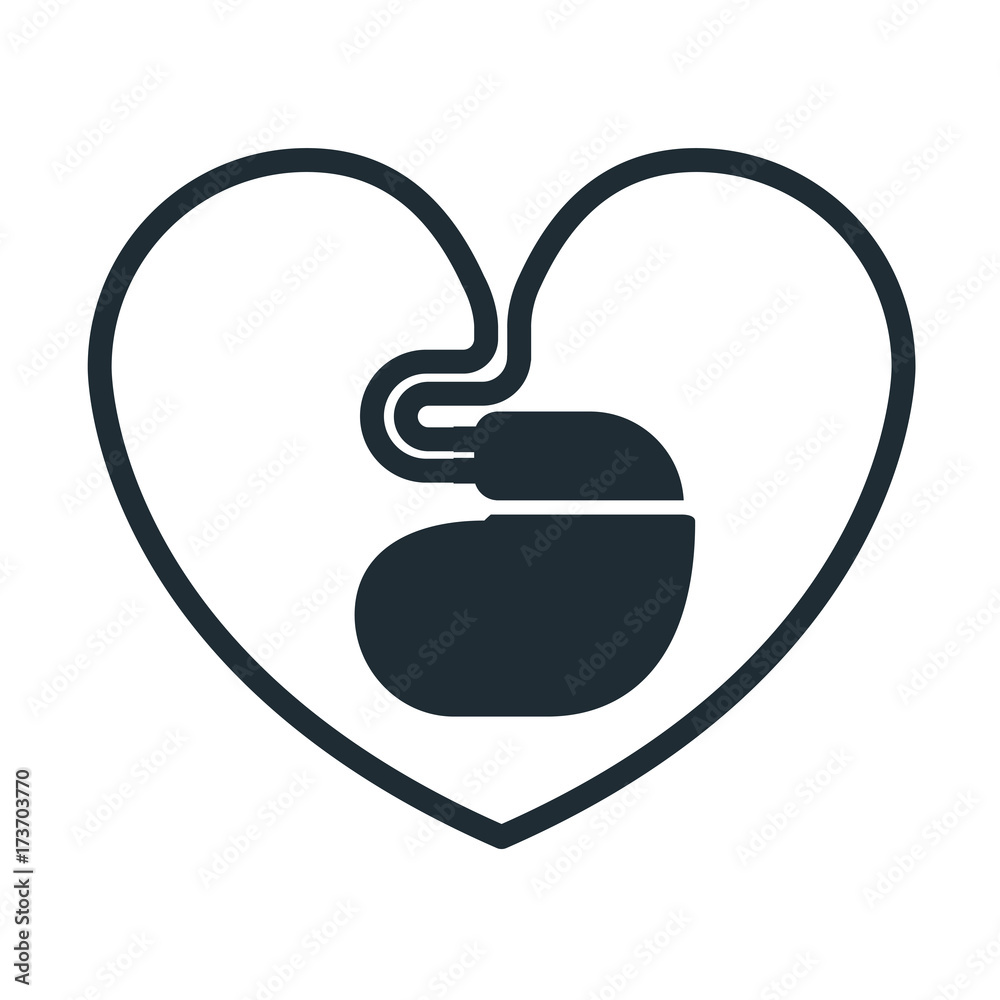 Cardiac pacemaker icon with heart-shaped cord Stock Vector | Adobe Stock