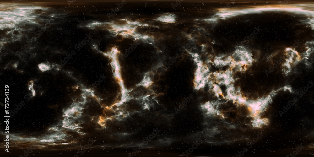 Deep space, stars and nebula, 360 degrees panorama, HDRI high ...