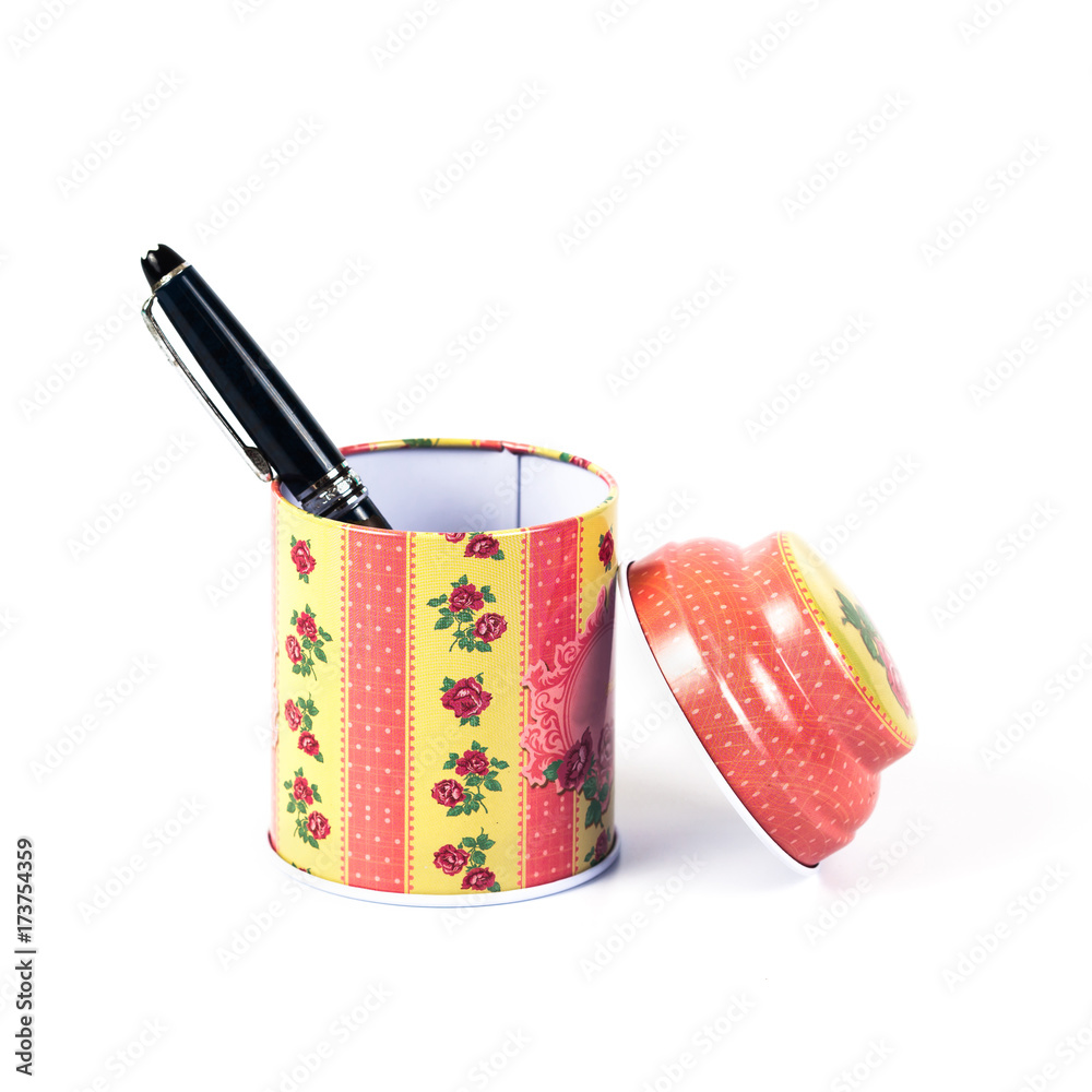 pen tool in vintage can Stock Photo | Adobe Stock