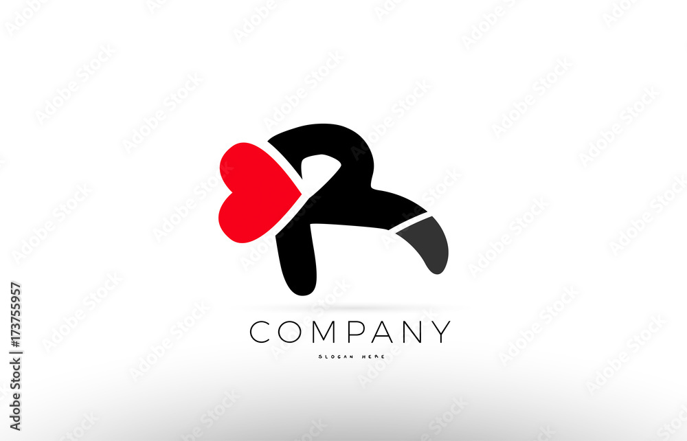 R Letter In Love Symbol
