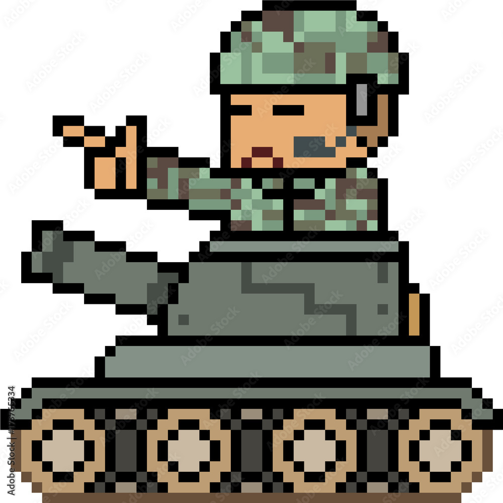 vector pixel art soldier Stock Vector | Adobe Stock