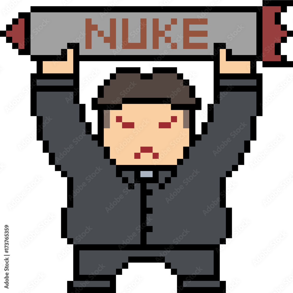 vector pixel art man hold nuke Stock Vector | Adobe Stock