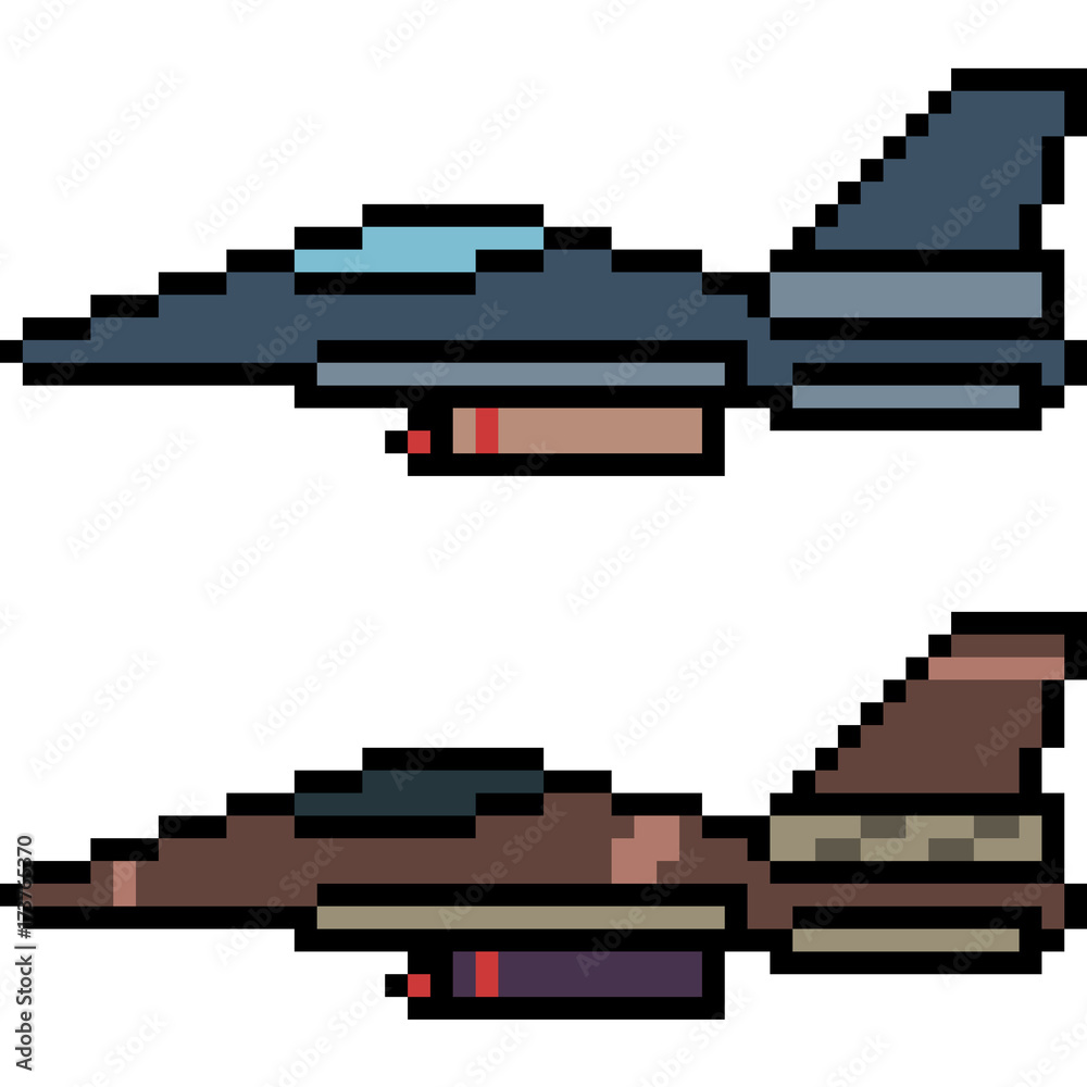 vector pixel art jet Stock Vector | Adobe Stock