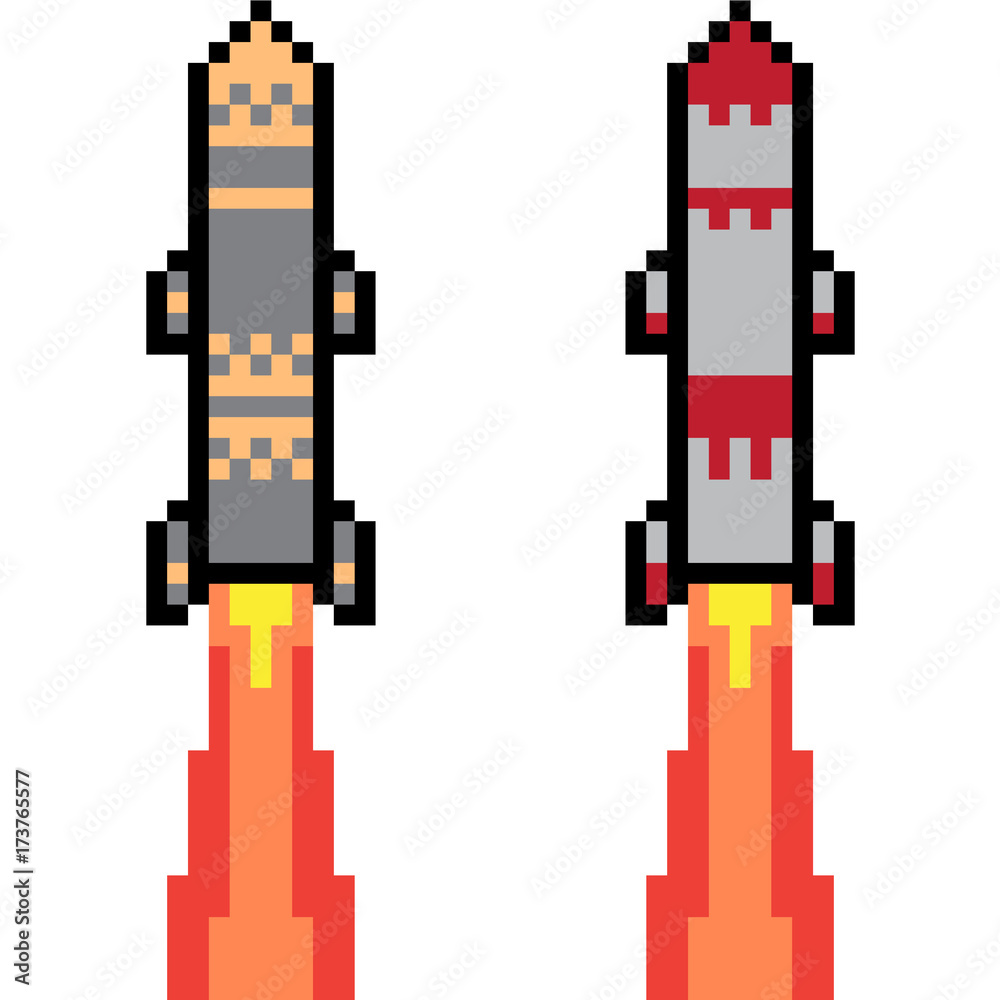 vector pixel art missile Stock Vector | Adobe Stock