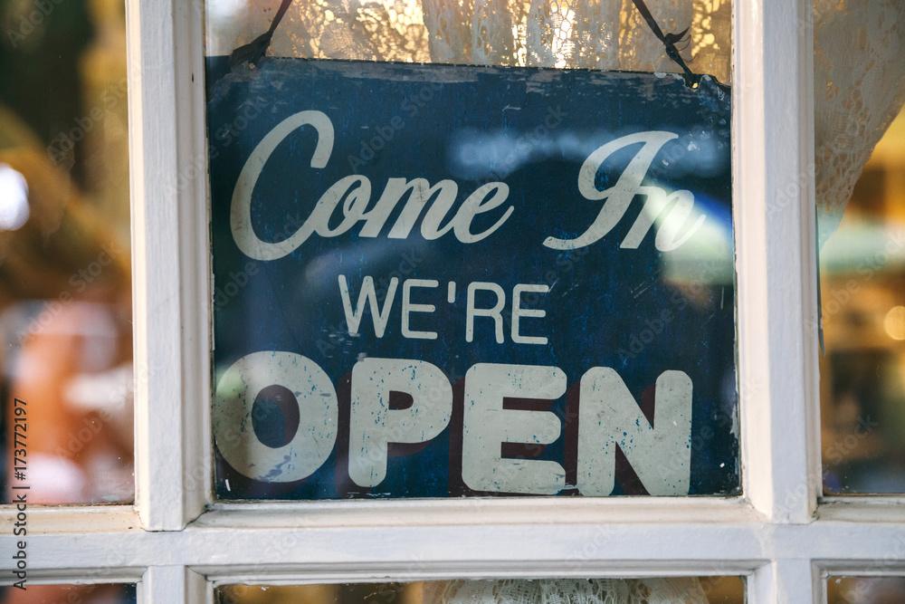 We're Open Sign Stock Photo | Adobe Stock