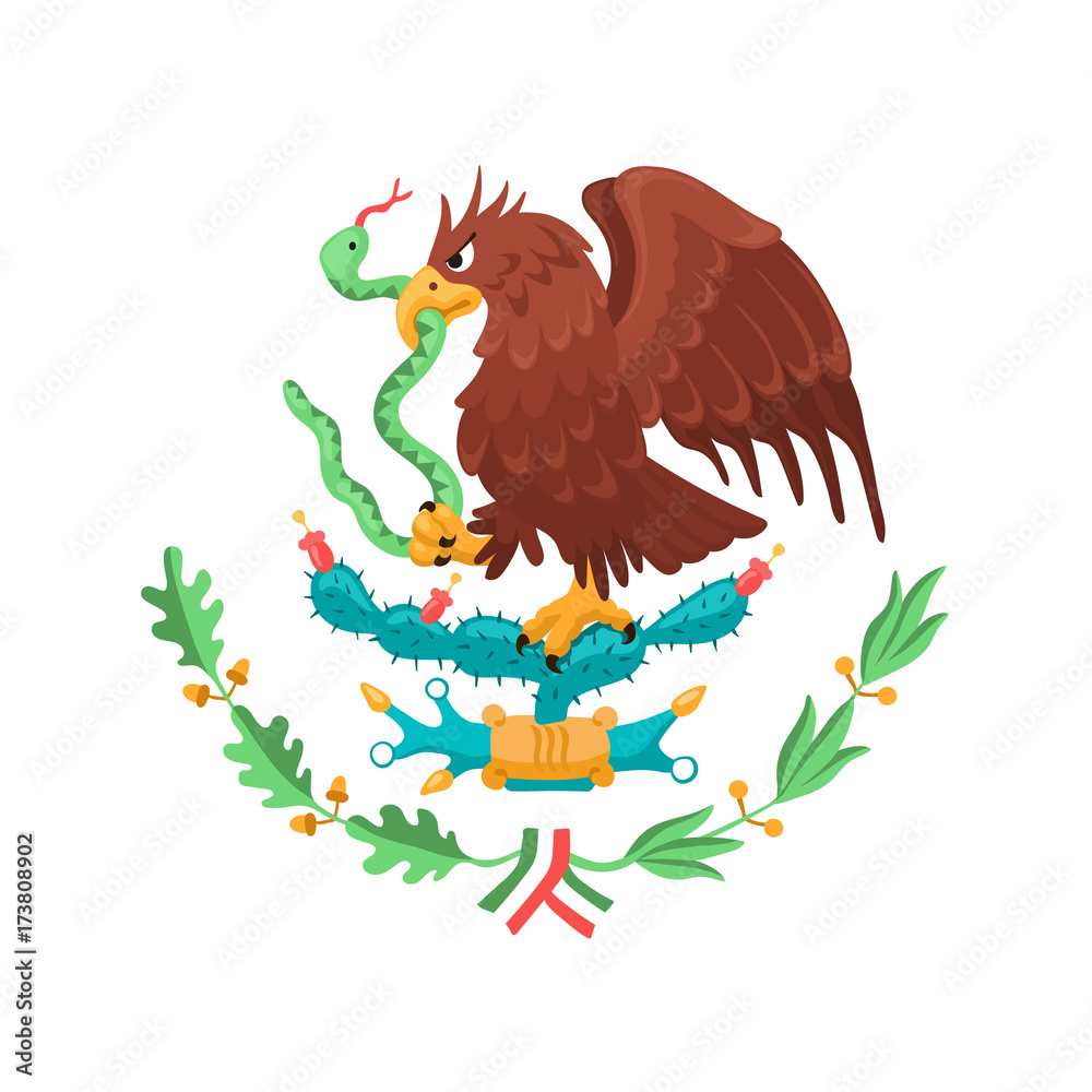 Mexican eagle isolated on white background. Mexico coat of arms ...