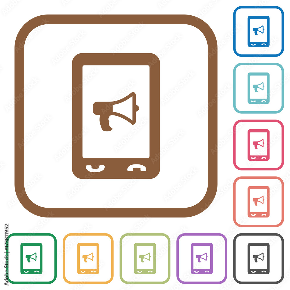 Mobile reading aloud simple icons Stock Vector | Adobe Stock