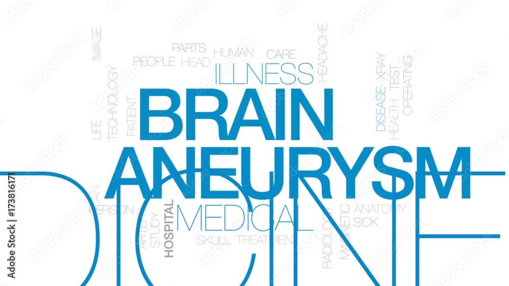 Brain aneurysm animated word cloud, text design animation. Kinetic ...