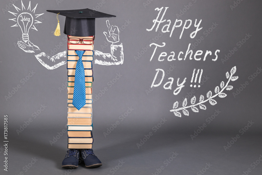 Happy teachers day funny education concept Stock Photo | Adobe Stock