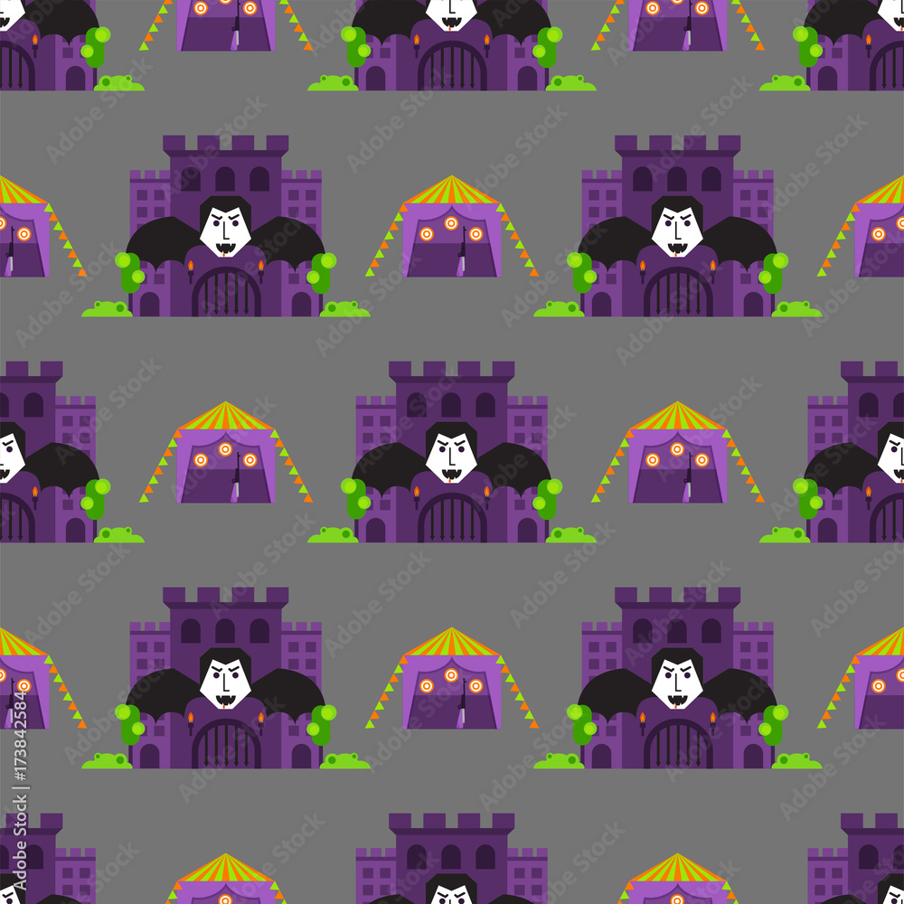 Cartoon fairy tale castle key-stone palace tower architecture building ...