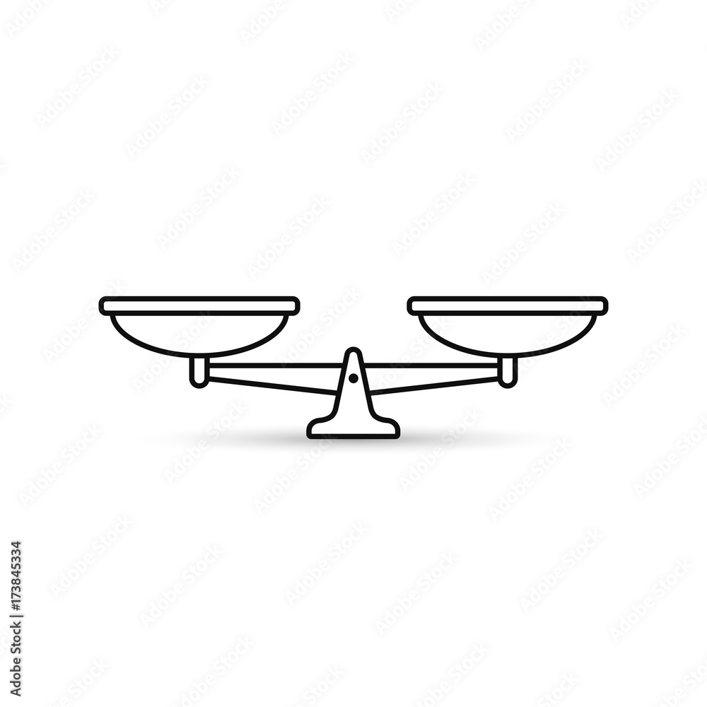 Scales outline icon. Vector black scale illustration Stock Vector ...