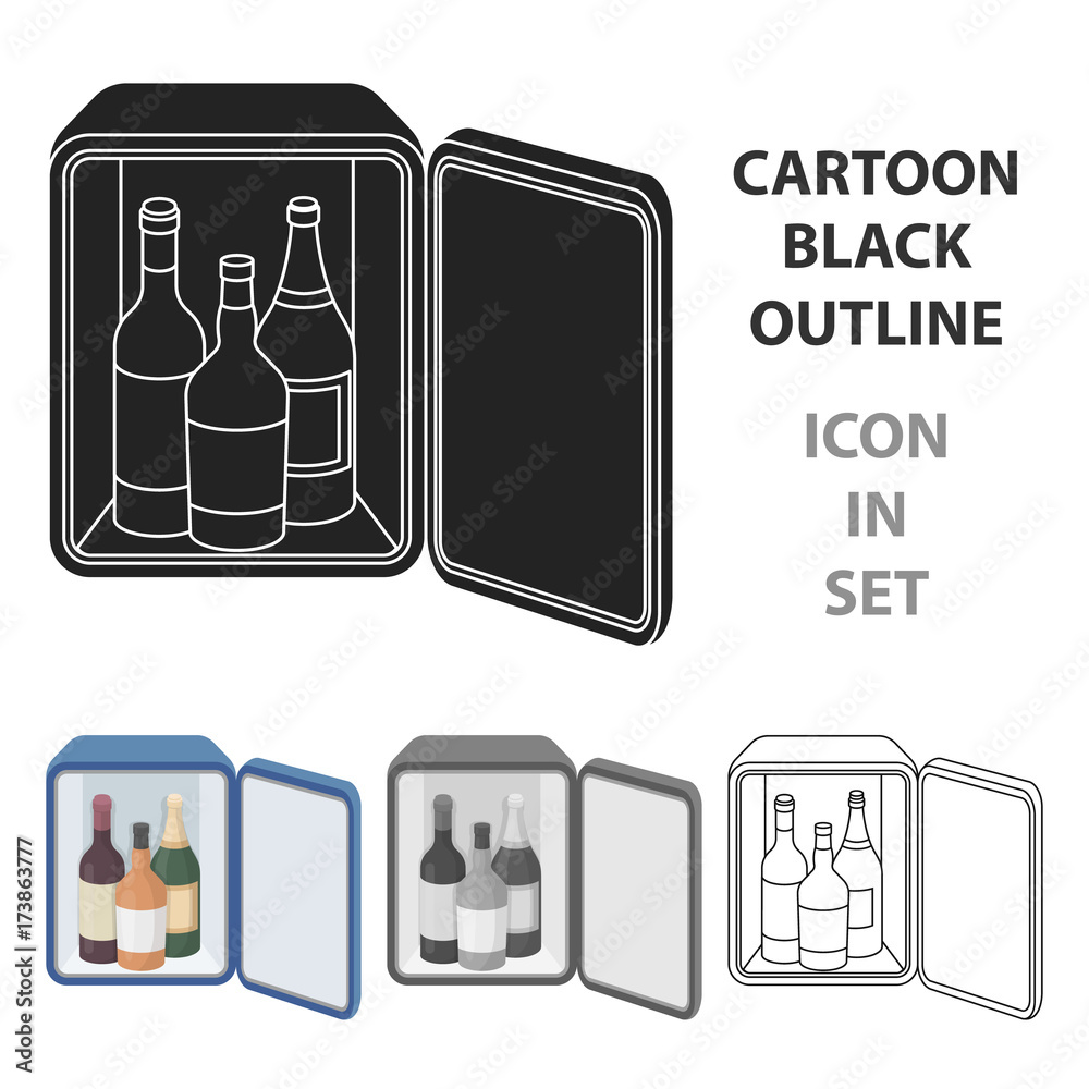 Mini-bar icon in cartoon style isolated on white background. Hotel ...