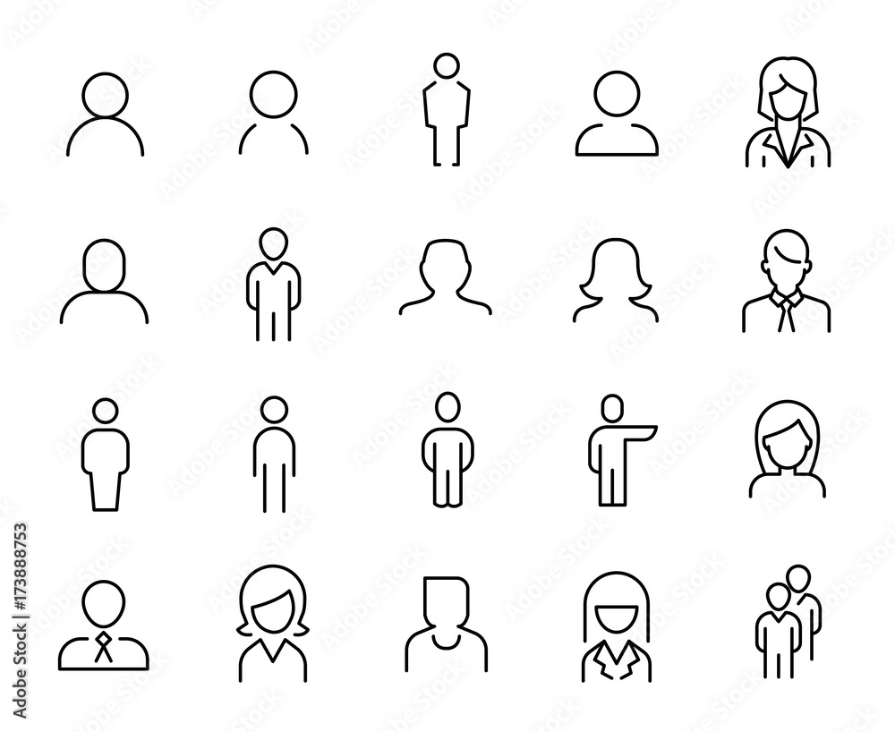 Premium set of people line icons. Stock 벡터 | Adobe Stock