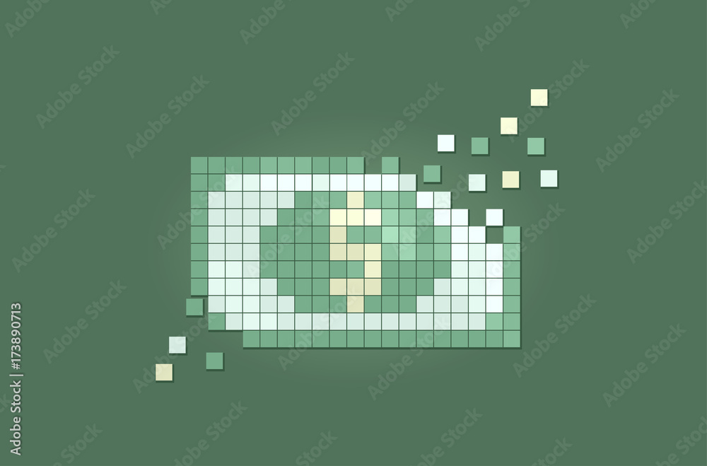 Money Pixel Art Illustration Stock Vector | Adobe Stock