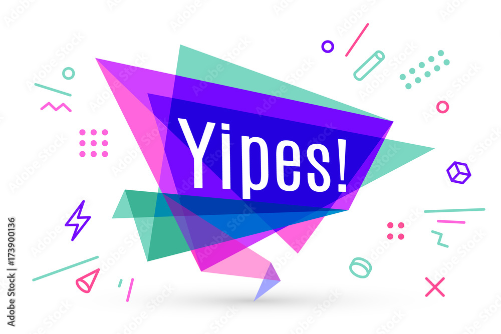 Ribbon banner with text Yipes for emotion, motivation, positive. Hand ...