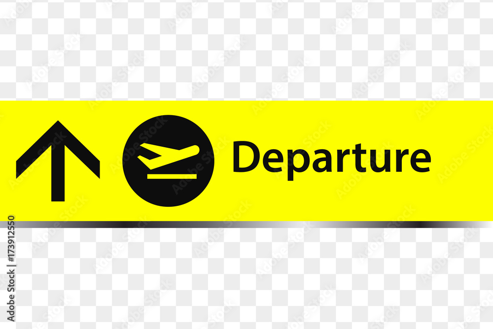 Departure sign in the airport. Departure icon. Departure sign in the ...