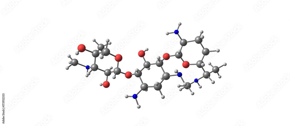 Gentamicin molecular structure isolated on white Stock Illustration ...