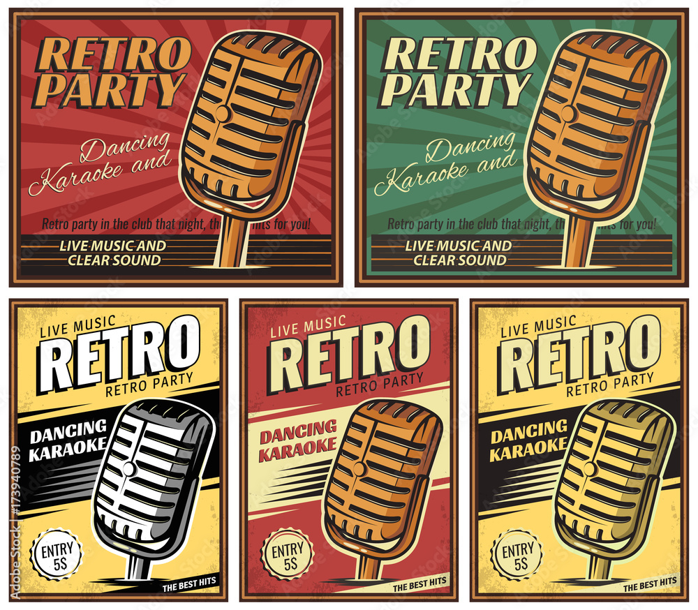 Vintage banner, retro party. Stock Vector | Adobe Stock