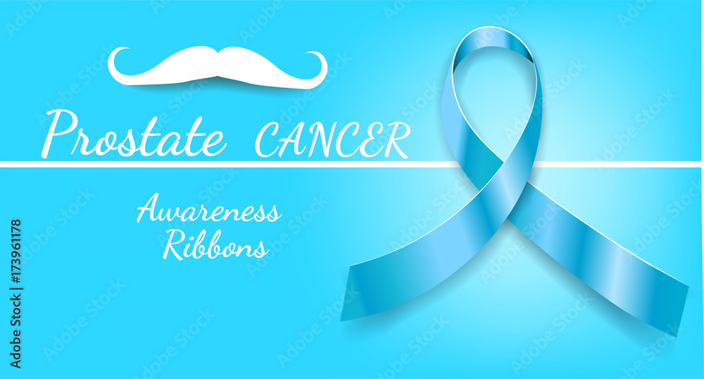 Prostate cancer blue ribbon awareness. Minimal abstract vector ...