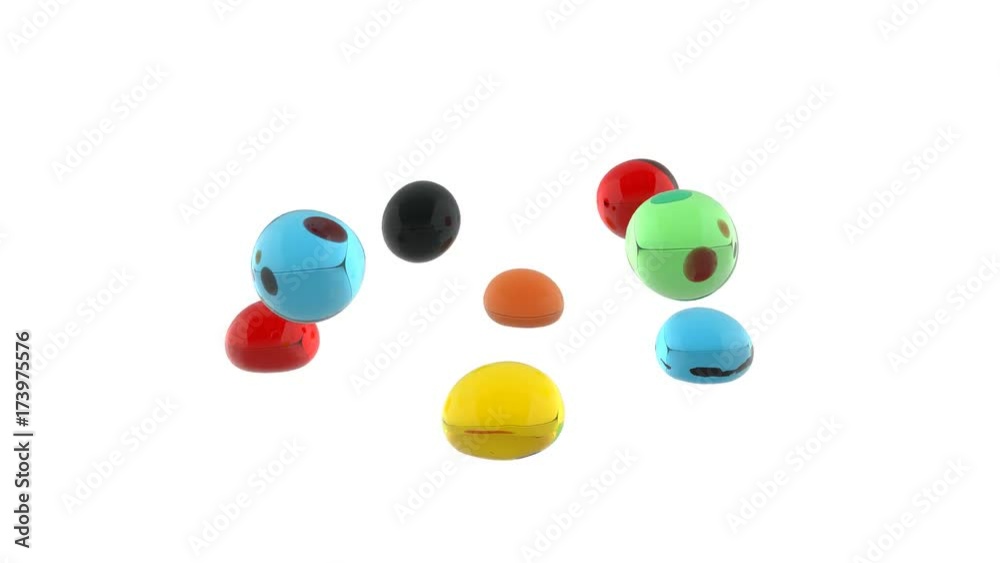 collision of elastic balls. with alpha channel Stock Video | Adobe Stock