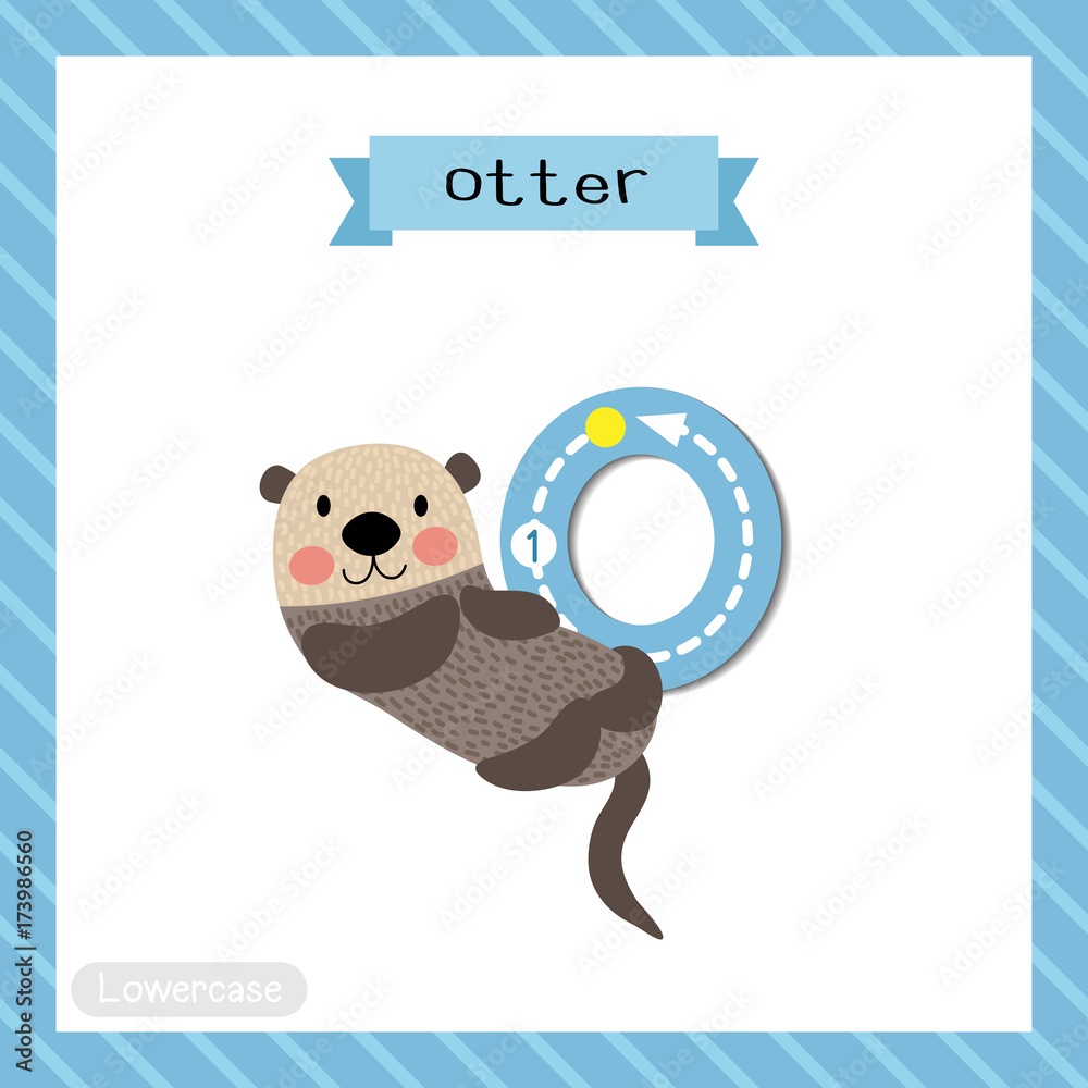 Letter O lowercase cute children colorful zoo and animals ABC alphabet ...