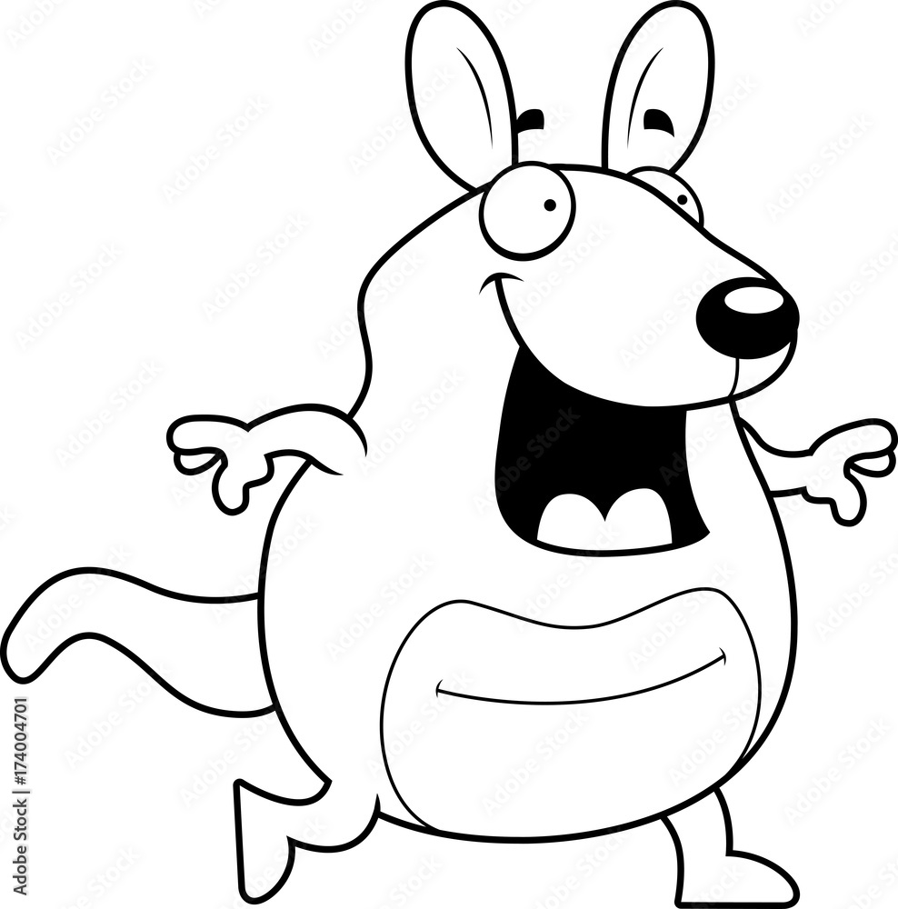 Cartoon Wallaby Walking Stock Vector | Adobe Stock