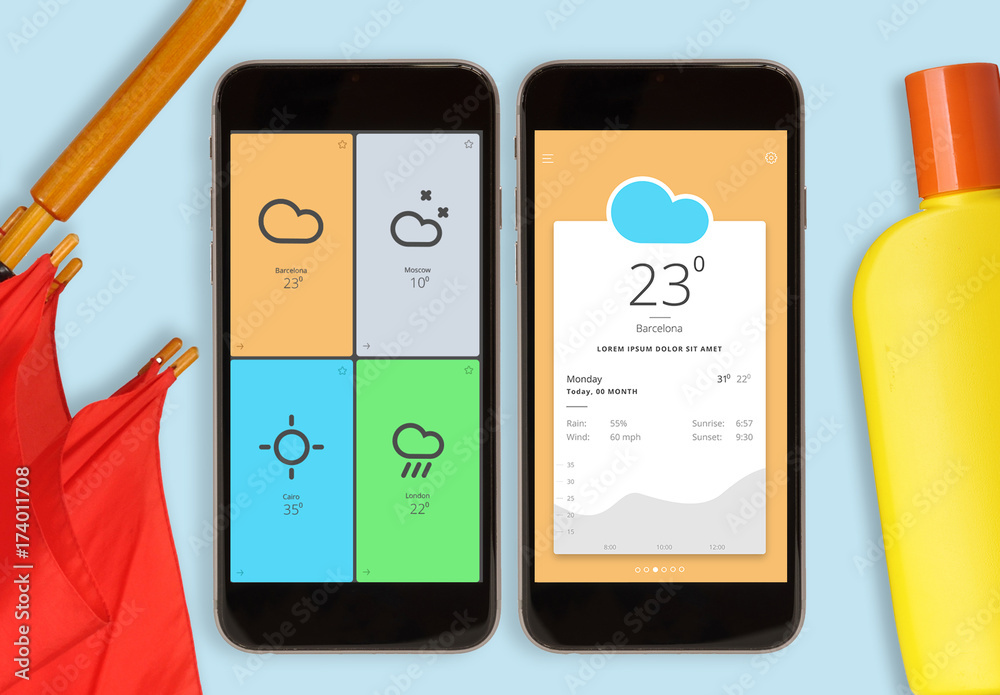 Weather UI Kit Stock Template | Adobe Stock