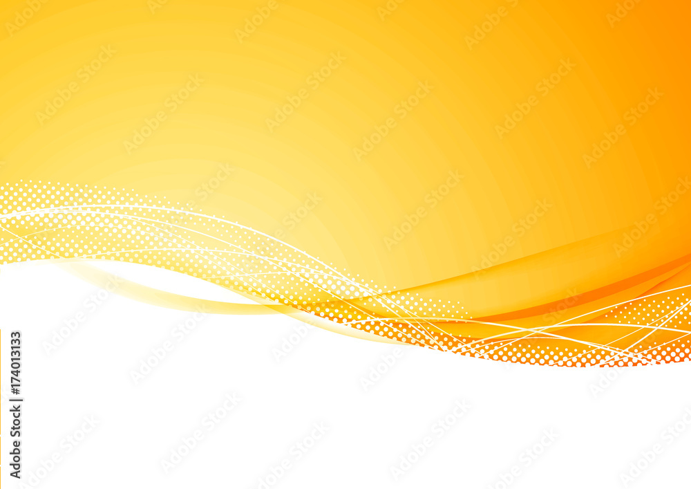Bright orange elegant beautiful border wave background Stock Vector ...