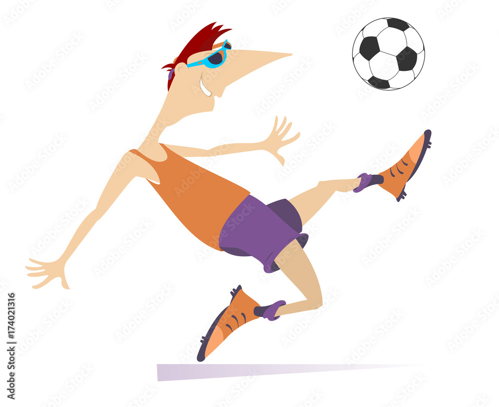 Cartoon Football Player Kicking