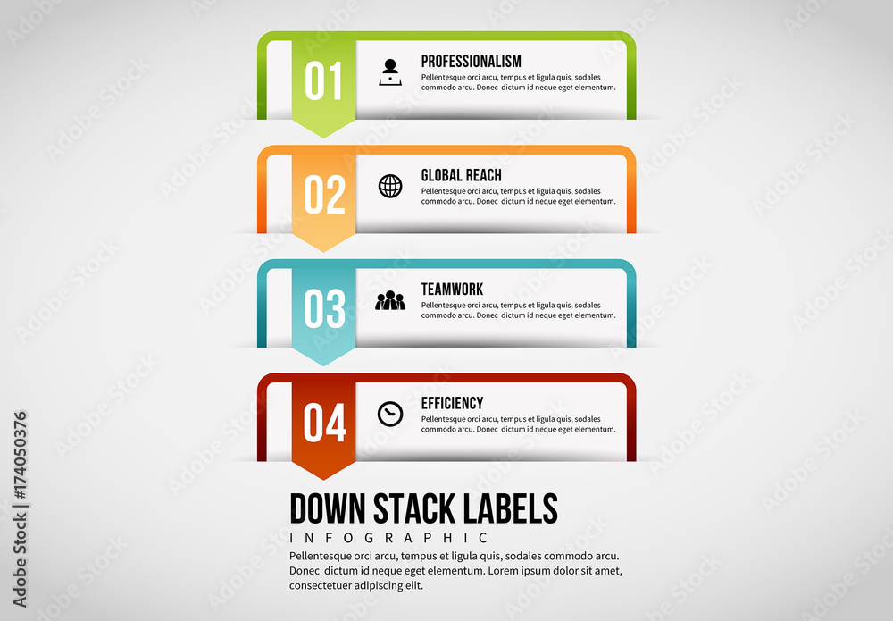 Stacked Label Infographic 1 Stock Template | Adobe Stock