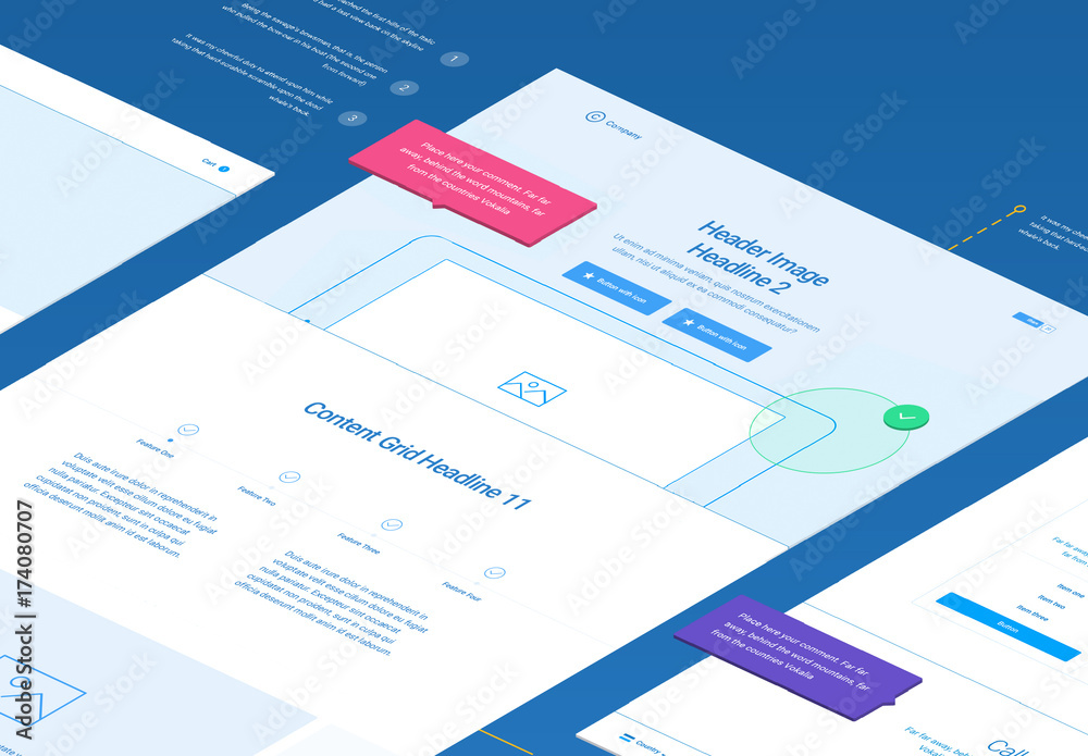 Platforma Web Wireframe Kit Stock Template | Adobe Stock