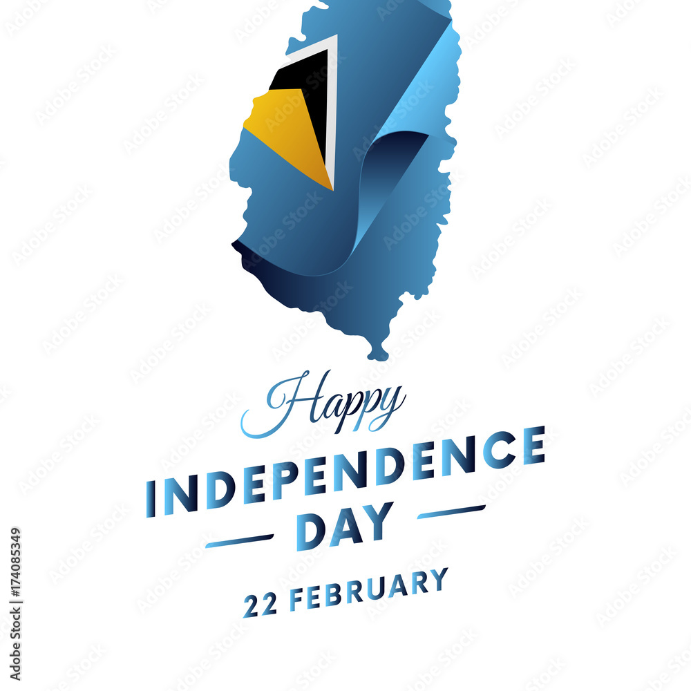 Saint Lucia Independence day. Saint Lucia map. Vector illustration ...