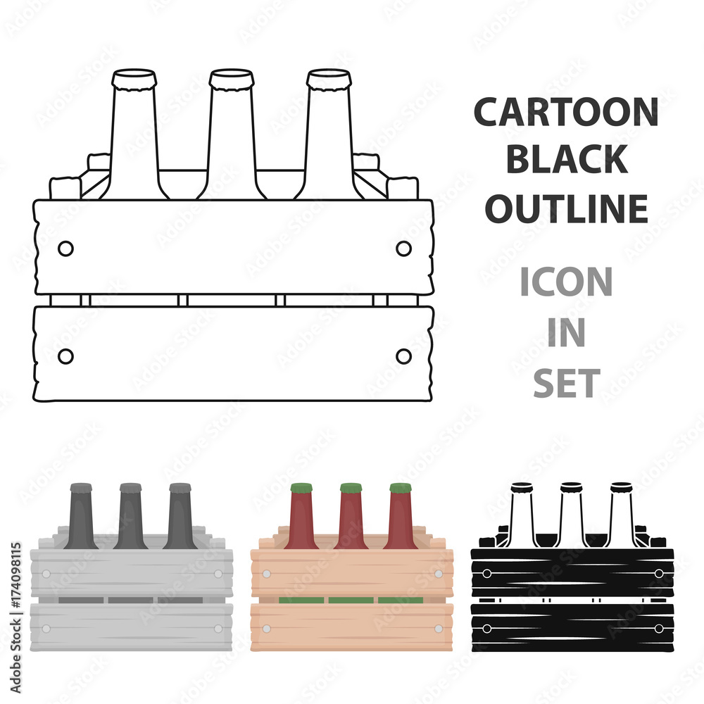 Box with beer icon in cartoon style isolated on white background ...