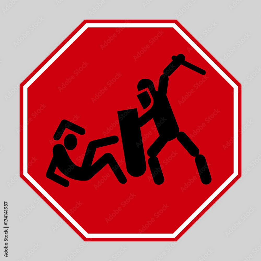 'Stop police violence' sign. Separated elements, EPS 8 vector. Stock ...