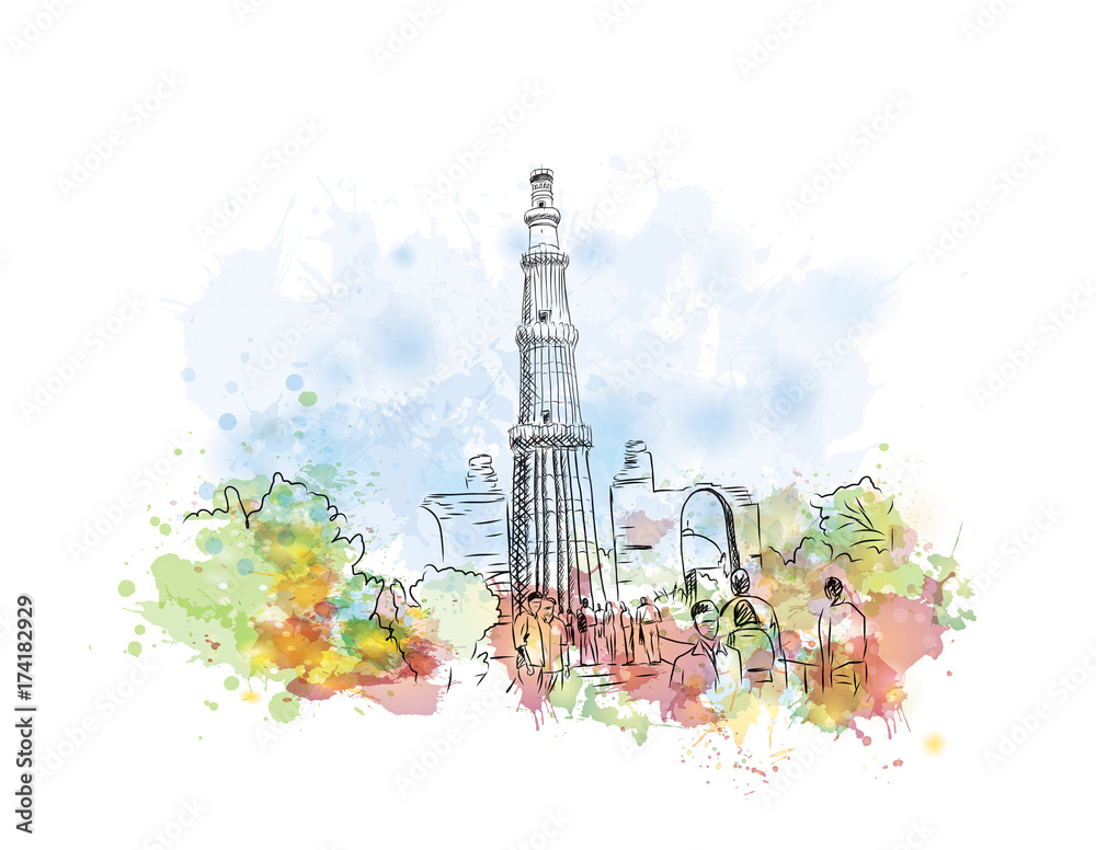 Qutub Complex Sketch