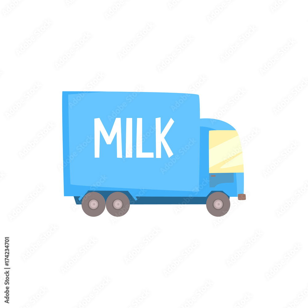 Dairy milk truck with milk logo, delivery and transportation of milk ...