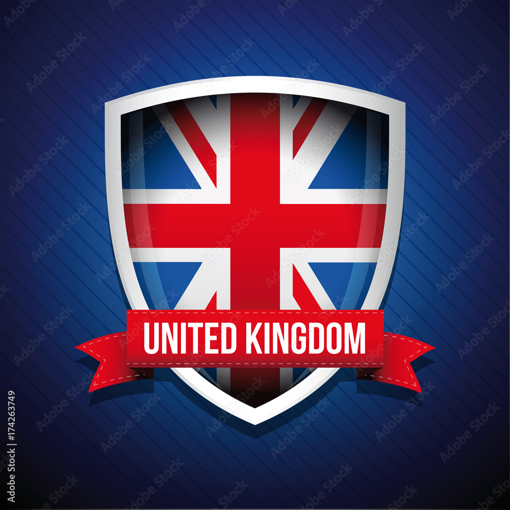 United Kingdom flag shield Stock Vector | Adobe Stock