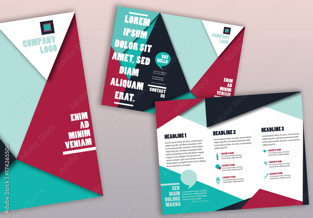 Triangles Business Brochure Stock Template | Adobe Stock
