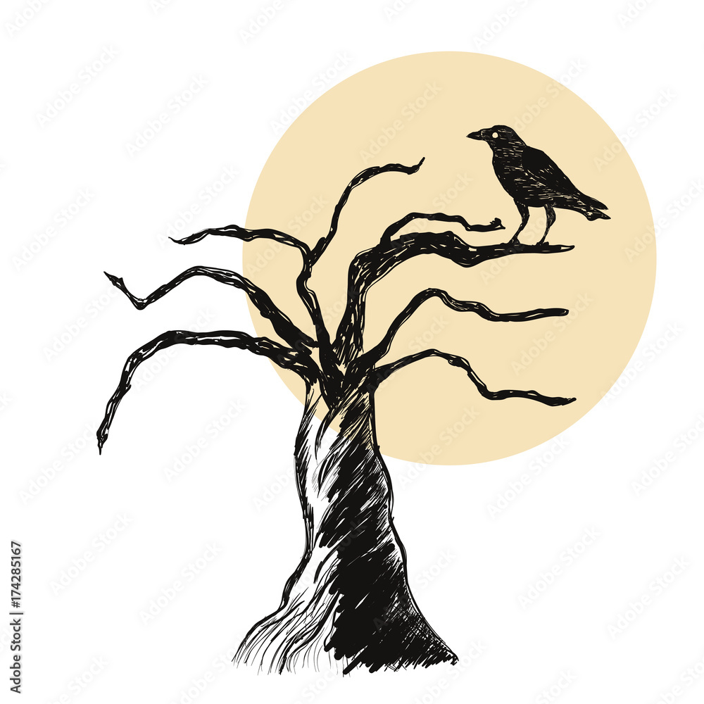 Crow In Tree