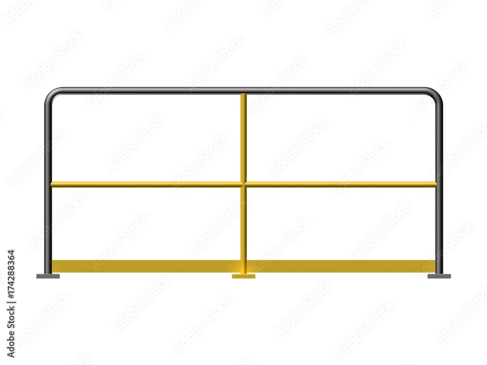 Frontal view of steel industrial handrail railing Stock Illustration ...