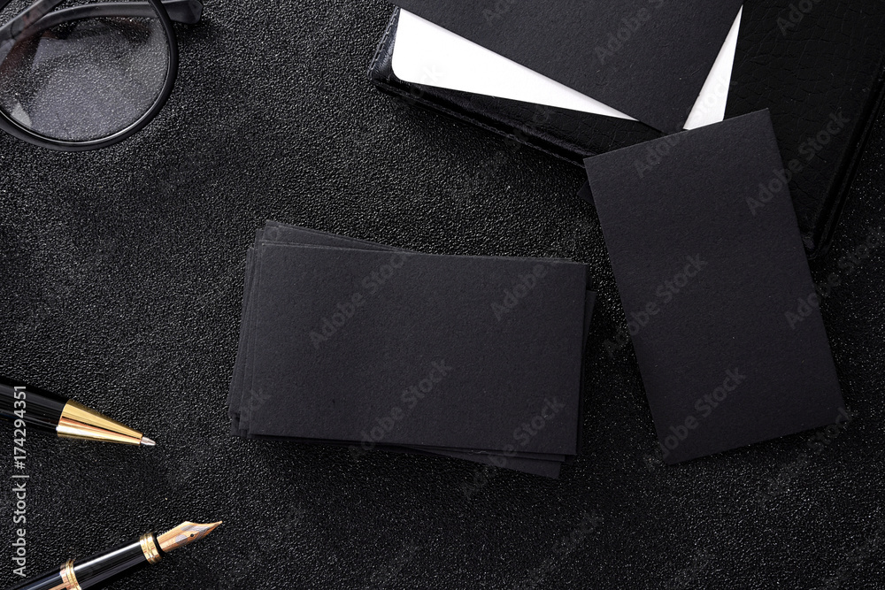 Blank Visiting Card Background Black Design
