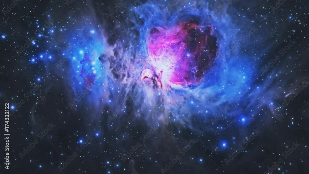 Flying through the Orion Nebula. 4K UHD animation rendered at 16-bit ...