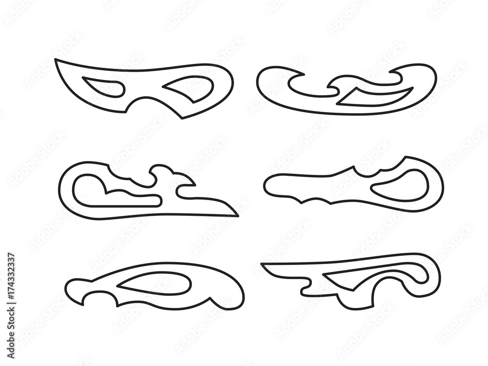 French Curves the mold line outline silhouette vector image isolated on ...