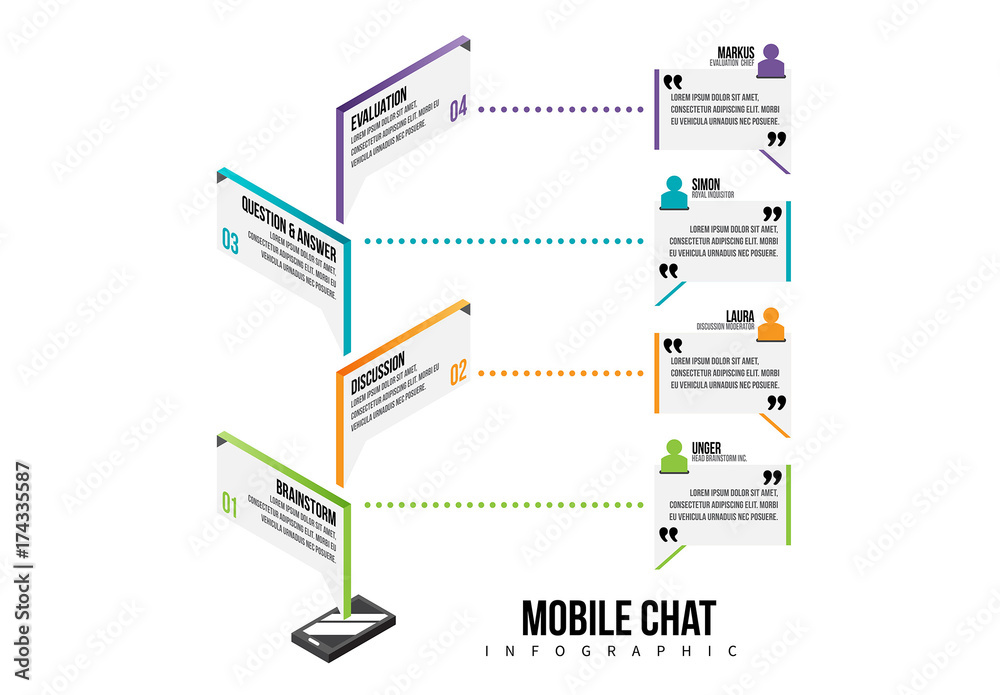 Mobile Chat Infographic Stock Template | Adobe Stock