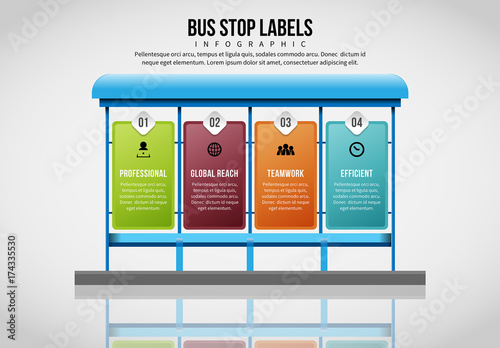 Bus Stop Kiosk Infographic Stock Template | Adobe Stock