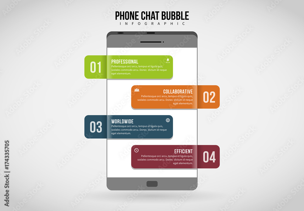 Mobile Phone Chat Bubble Infographic 1 Stock Template | Adobe Stock